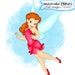 Rosetta From Tinkerbell Hand Drawn Watercolor Clipart, Cute Cartoon ...