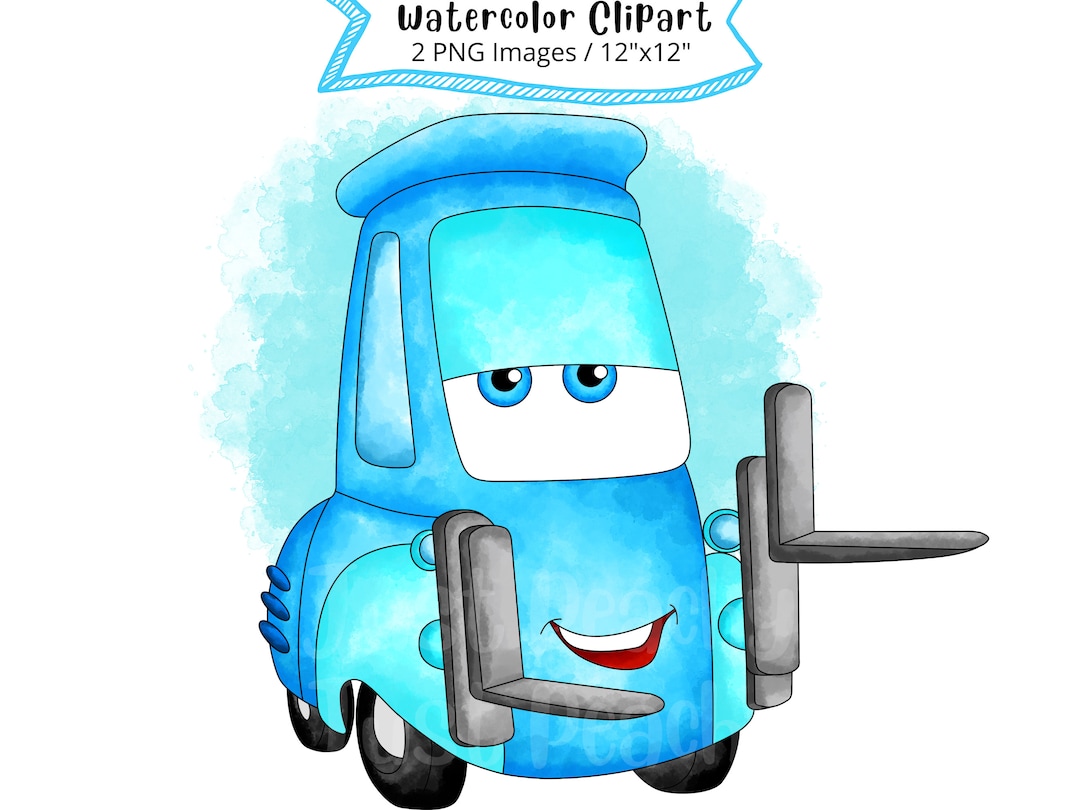 Guido From Cars Movie, Watercolor Clipart, Cute Cartoon, Cars PNG ...