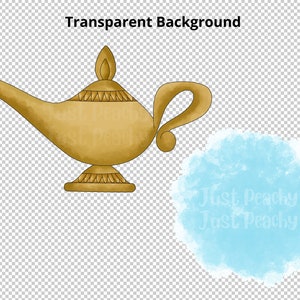 Magic Lamp From Aladdin Hand Drawn Watercolor Clipart, Cute Cartoon ...