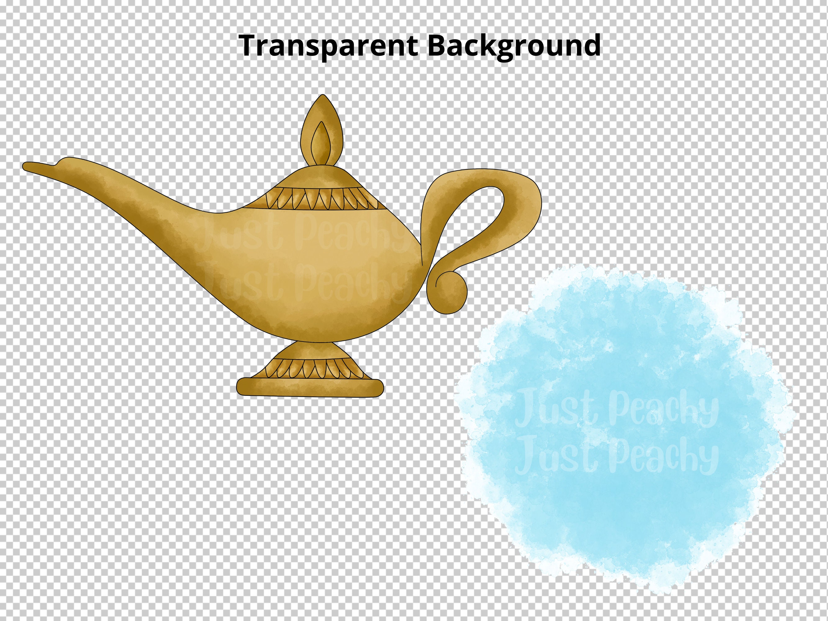 Magic Lamp From Aladdin Hand Drawn Watercolor Clipart, Cute Cartoon ...