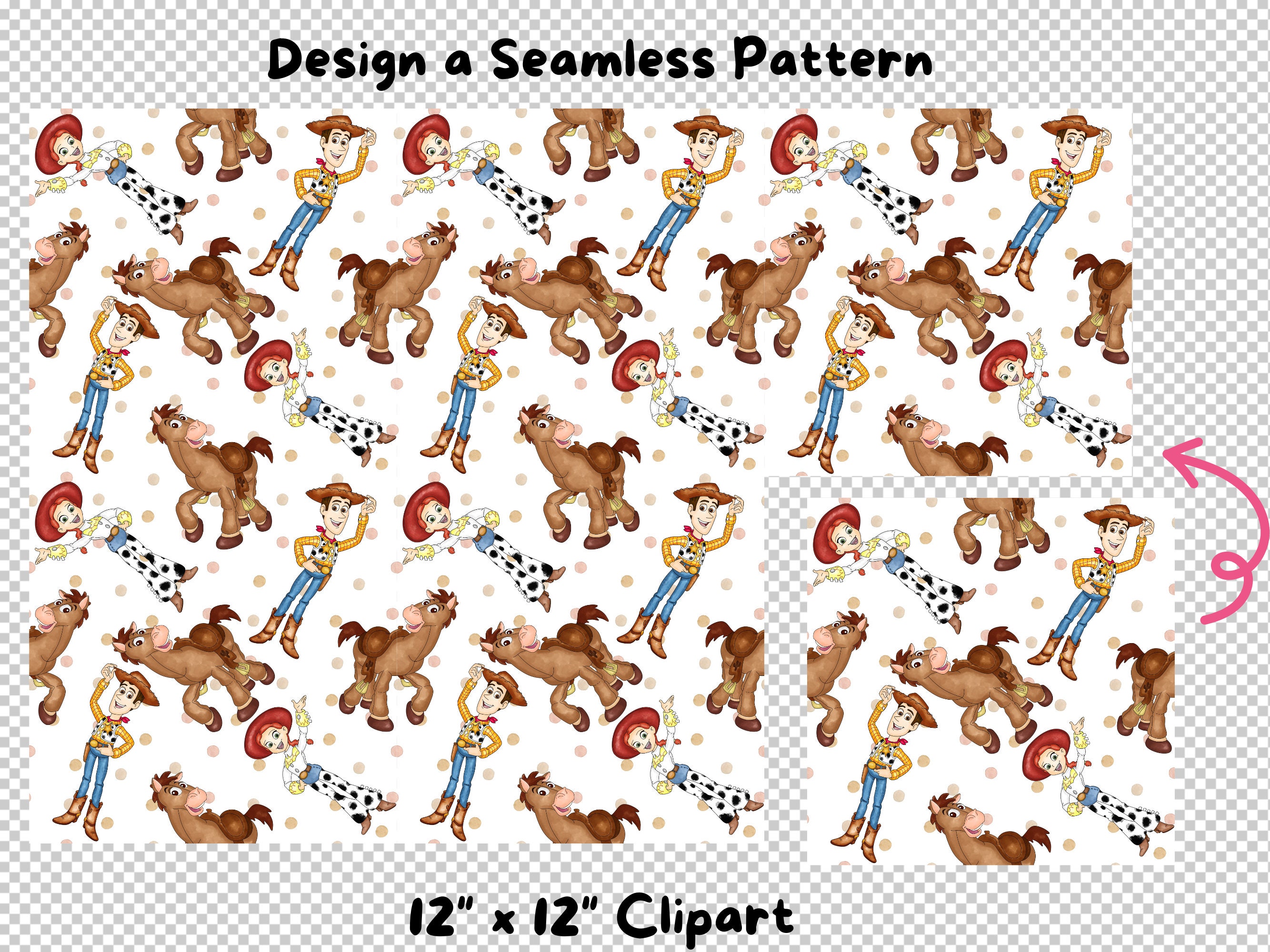 Toy Story Seamless Pattern, Watercolor Image, Digital Download, Cute ...