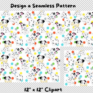 101 Dalmatians Watercolor Seamless Pattern, Puppy, Digital Download ...