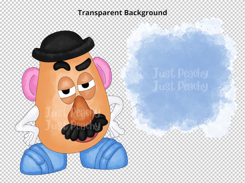 Mr Potato Head Toy Story Watercolor Clipart, Cute Cartoon Illustration ...
