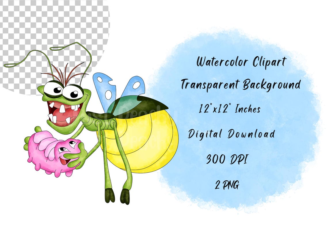 Ray the Firefly Watercolor Clipart: Princess and the Frog PNG (digital ...