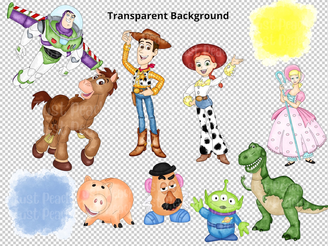 Toy Story Watercolor Watercolor Clipart, Cute Cartoon Illustration ...