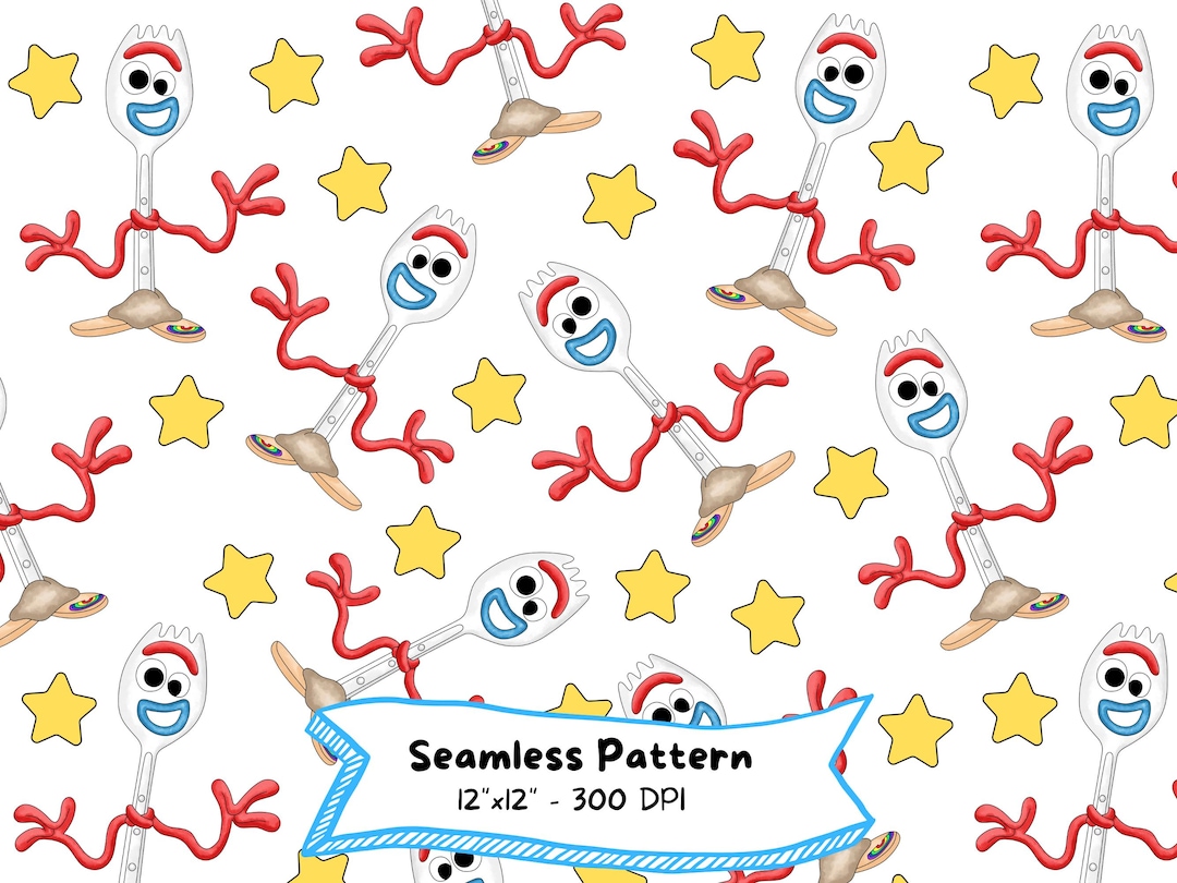 Toy Story Seamless Pattern, Watercolor Digital Pattern, Sporky, Buzz ...