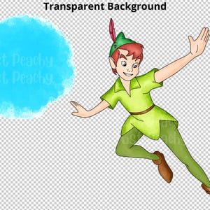 Peter Pan a Watercolor Clipart Set, Cute Cartoon, PNG, High Resolution ...