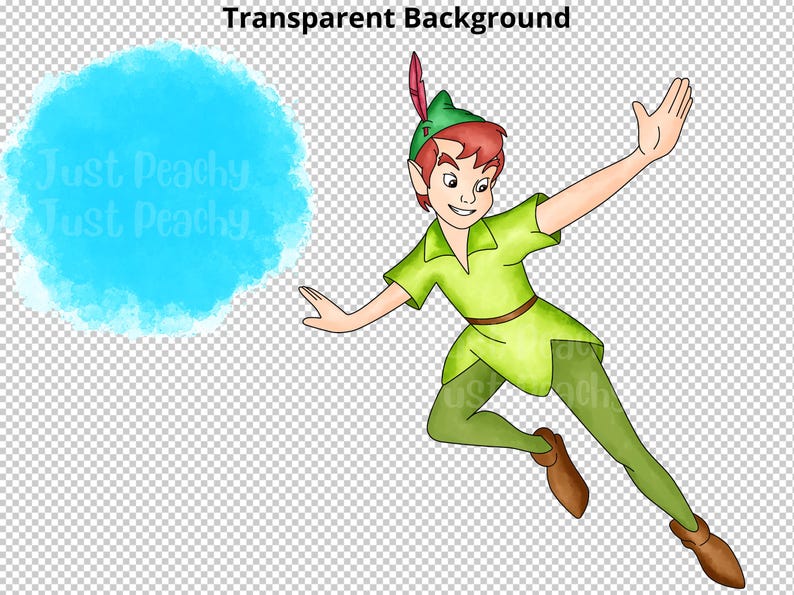 Peter Pan a Watercolor Clipart Set, Cute Cartoon, PNG, High Resolution ...