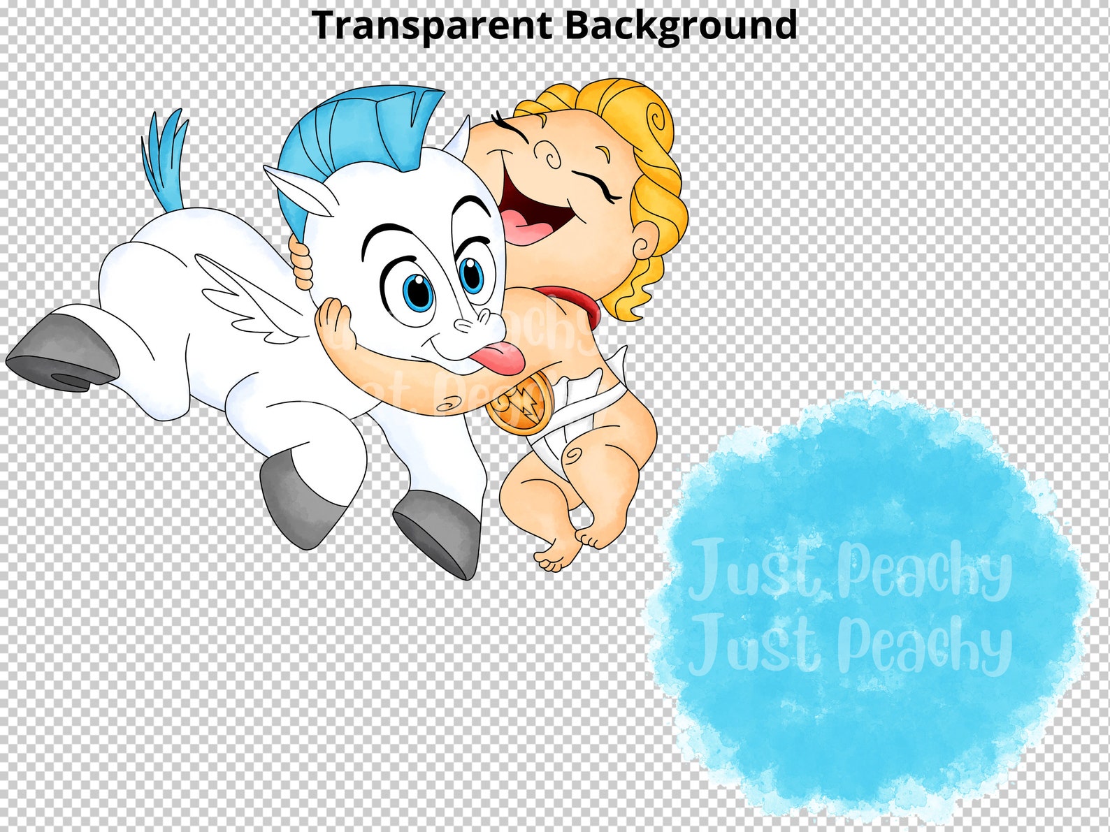 Baby Hercules Watercolor Clipart, Cute Cartoon Illustration, PNG ...