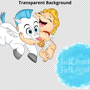 Baby Hercules Watercolor Clipart, Cute Cartoon Illustration, PNG ...