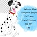 101 Dalmatians Hand Drawn Watercolor Clipart Set, PNG, High Resolution, Transparent Background ...