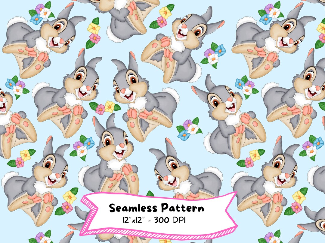 Thumper Bambi Seamless Pattern: Watercolor Bunny (digital Download) - Etsy