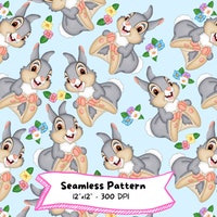 Bambi Thumper Seamless Pattern, Digital Paper Background Download JPG ...