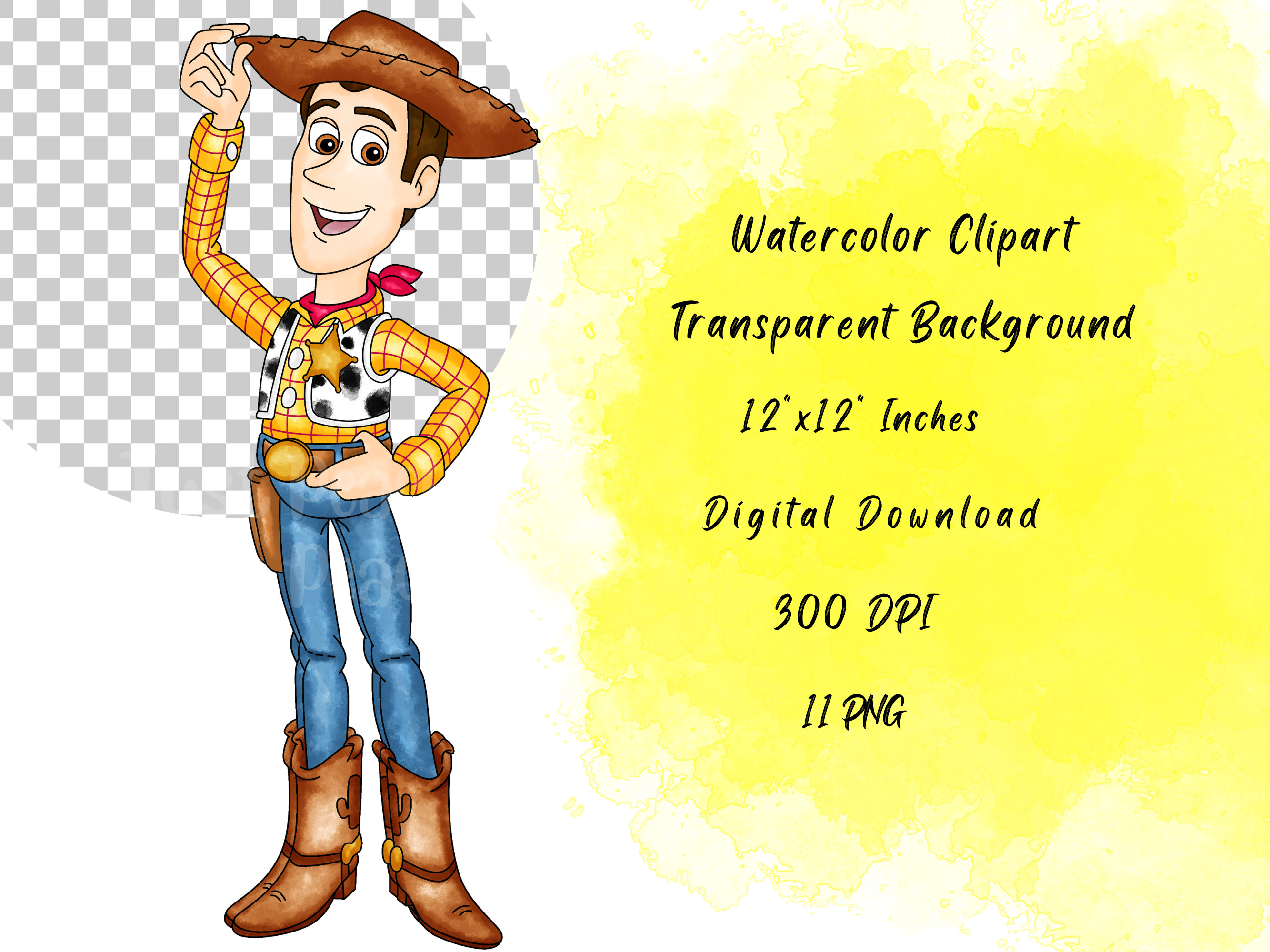 Toy Story Watercolor Watercolor Clipart Cute Cartoon - Etsy