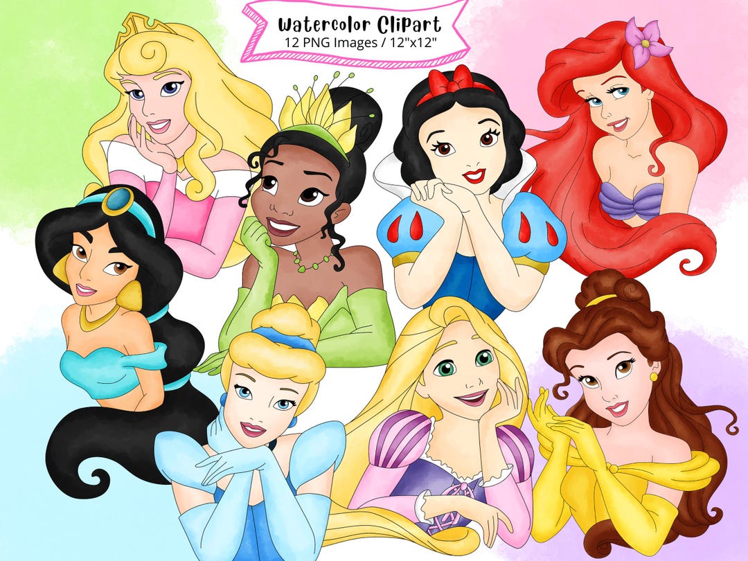 Fairytale Princesses Watercolor Clipart Set | Magical Royal Characters ...