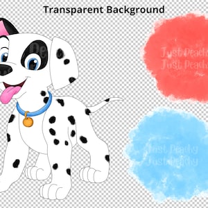 101 Dalmatians Hand Drawn Watercolor Clipart Set, PNG, High Resolution, Transparent Background ...