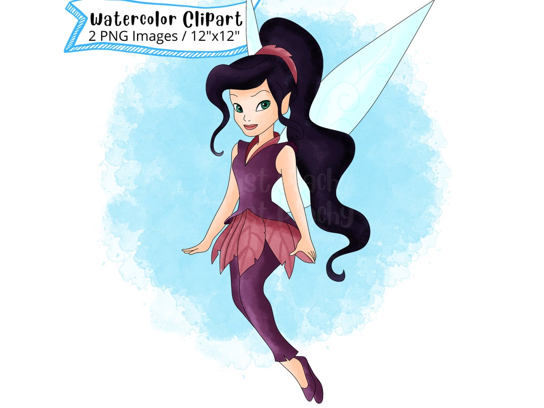Vidia From Tinkerbell Hand Drawn Watercolor Clipart, Cute Cartoon, PNG ...