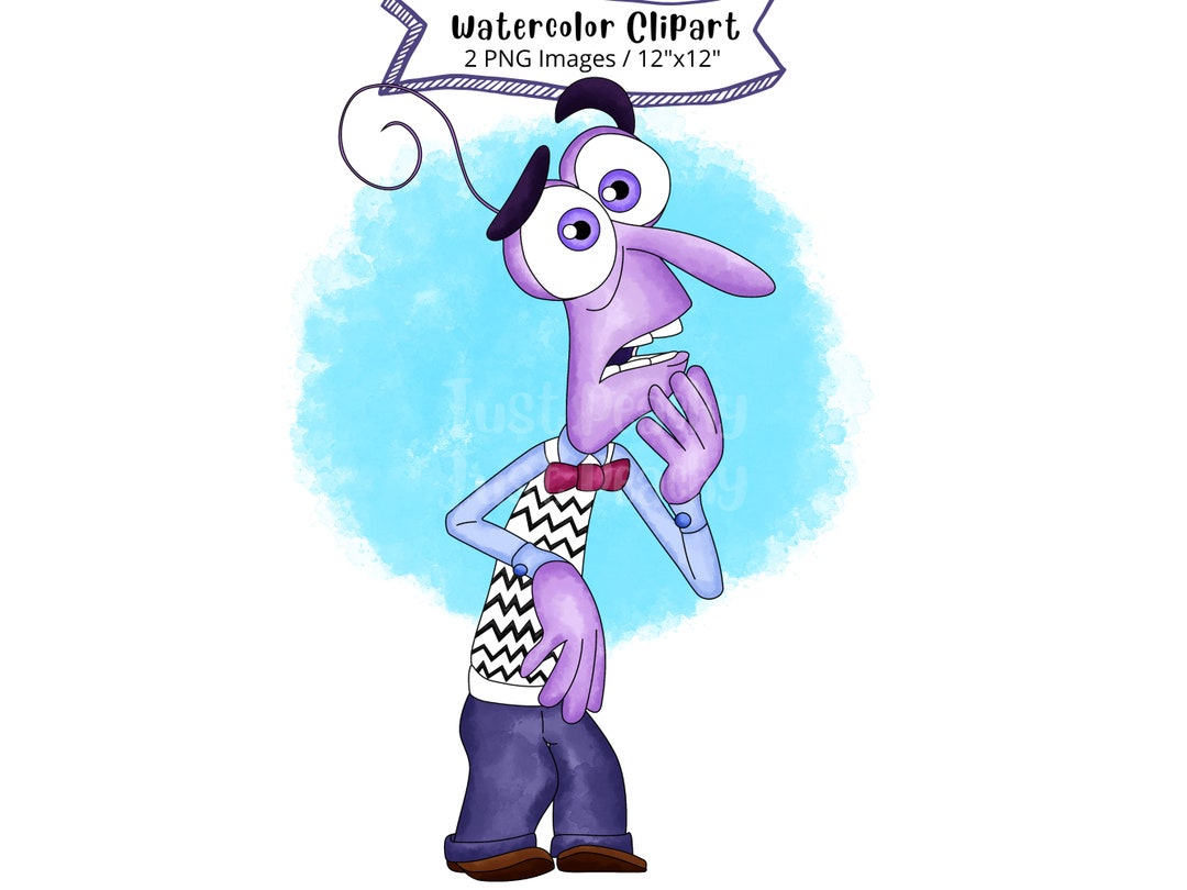 Fear From Inside Out Watercolor Clipart: Cartoon PNG (digital Download ...