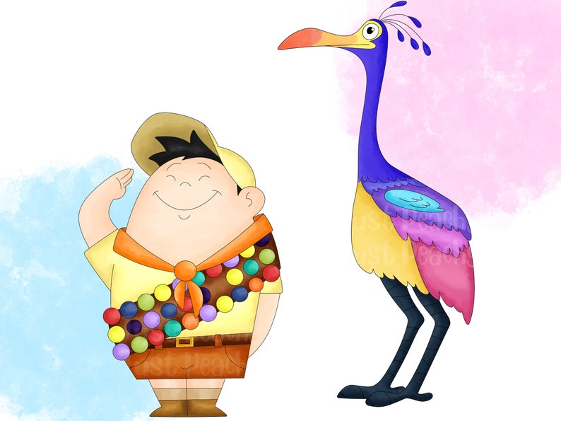 UP Watercolor Clipart Set: Cartoon Characters, Balloon House (PNG ...