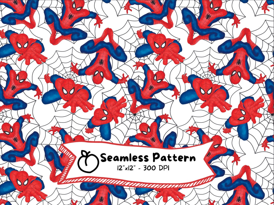 Spider-man Seamless Pattern, Superhero Design, Digital Download, High ...