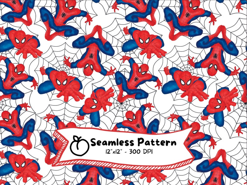 Spider-man Seamless Pattern Superhero Design Digital - Etsy