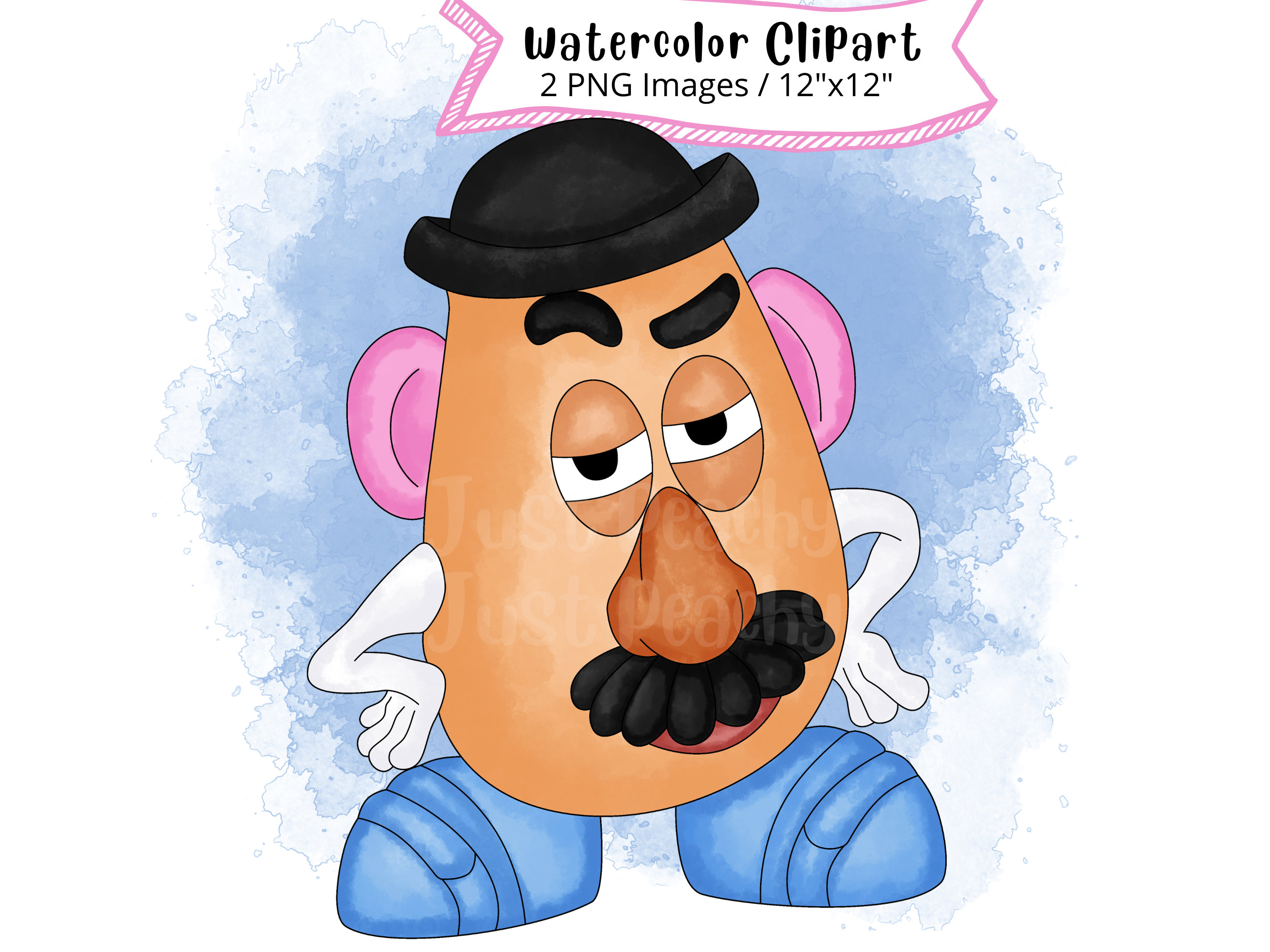 Mr Potato Head Toy Story Watercolor Clipart, Cute Cartoon Illustration ...