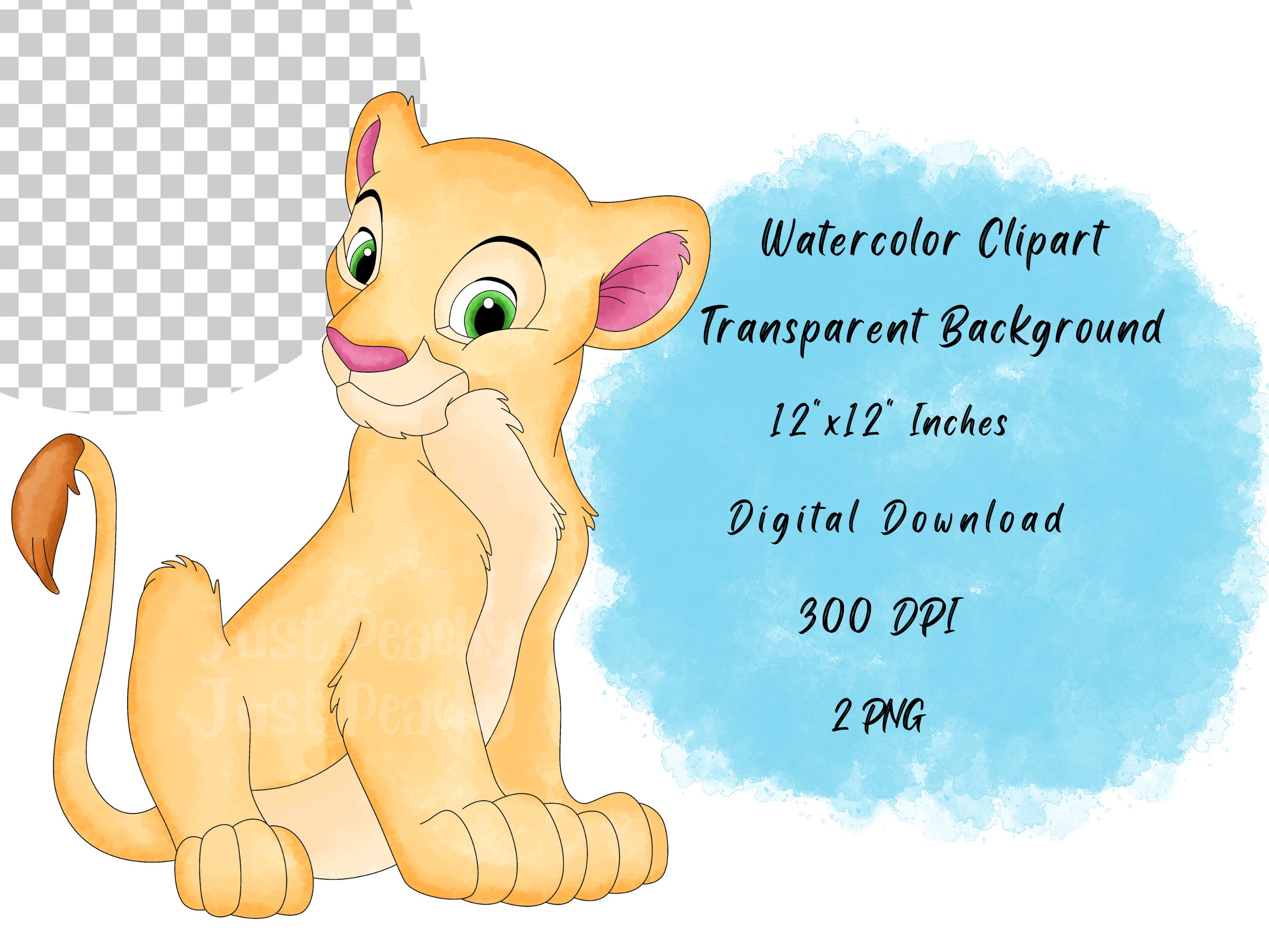 Nala From Lion King Hand Drawn Watercolor Clipart Set, PNG, High ...