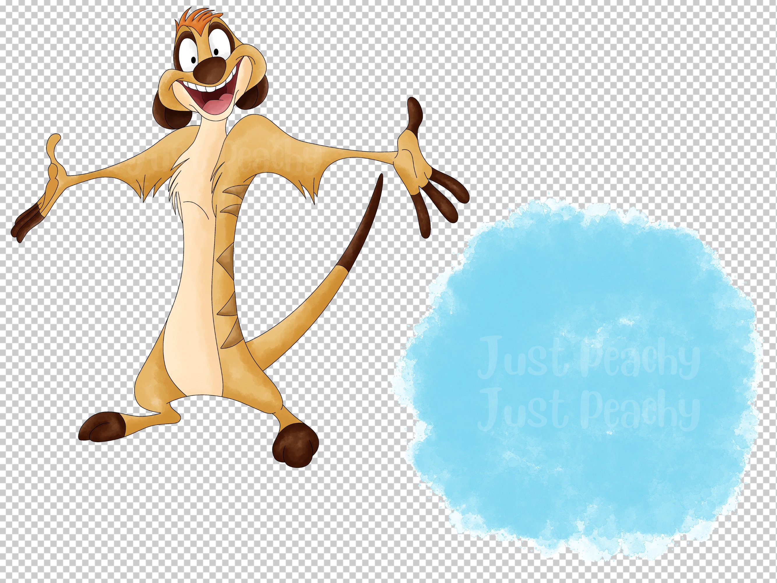Timon Lion King Watercolor Clipart: Safari Animal PNG (digital Download ...
