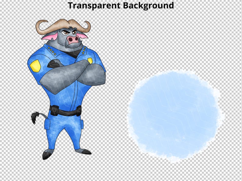 Chief Bogo, Zootopia Watercolor Clipart, High Resolution, Digital ...