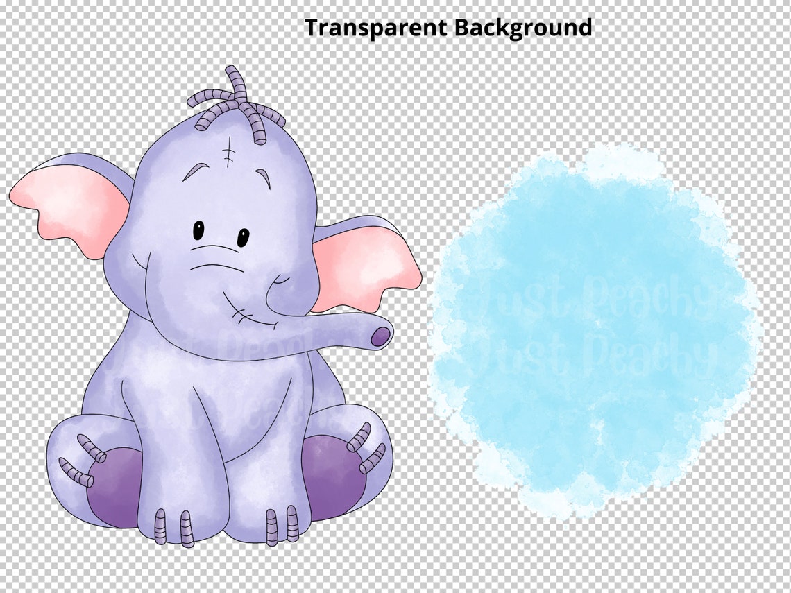 Heffalump From Winnie the Pooh Hand Drawn Watercolor Clipart, Cute ...
