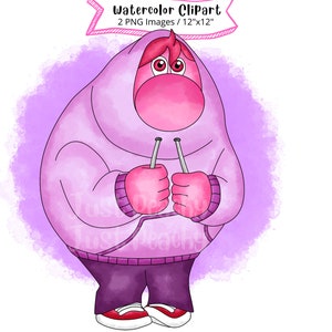 Embarrassment From Inside Out Watercolor Clipart Set, Cute Cartoon, PNG ...