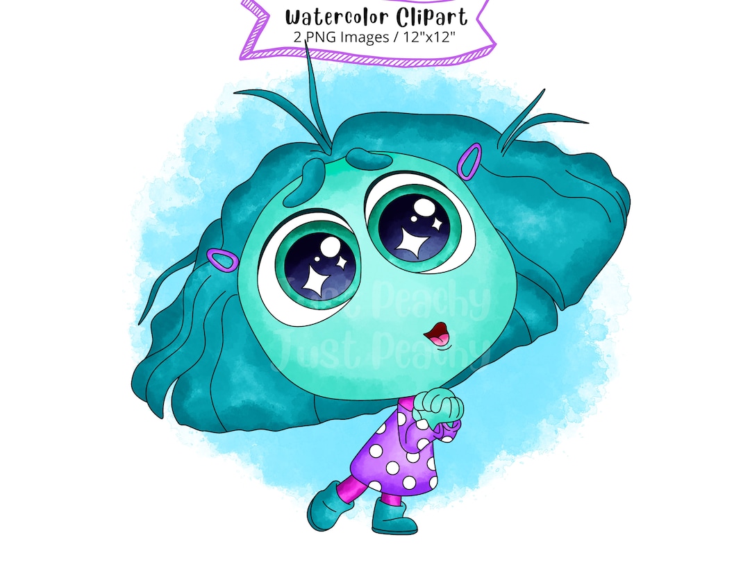 Envy From Inside Out Watercolor Clipart Set, Cute Cartoon, PNG, High ...