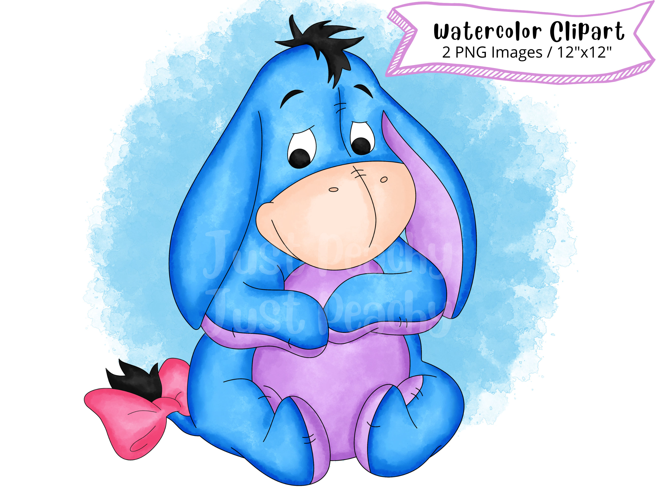 Eeyore, Winnie the Pooh Watercolor Clipart Set, Cute Cartoon, Tigger ...