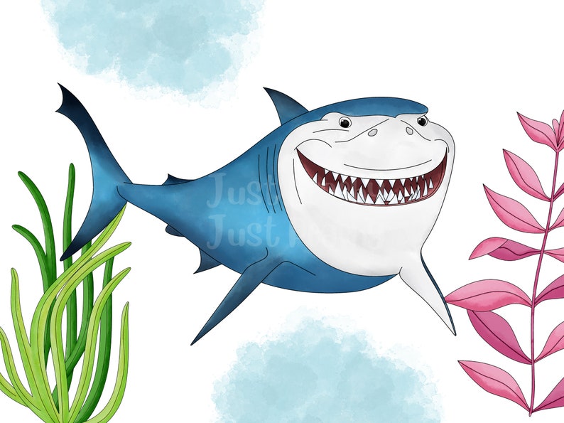 Finding Nemo Watercolor Clipart, Cute Cartoon Illustration, Dory, Under ...
