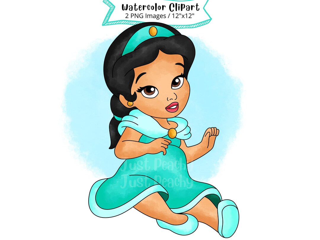 Baby Jasmine Watercolor Clipart: Aladdin Cartoon Illustration (PNG) - Etsy