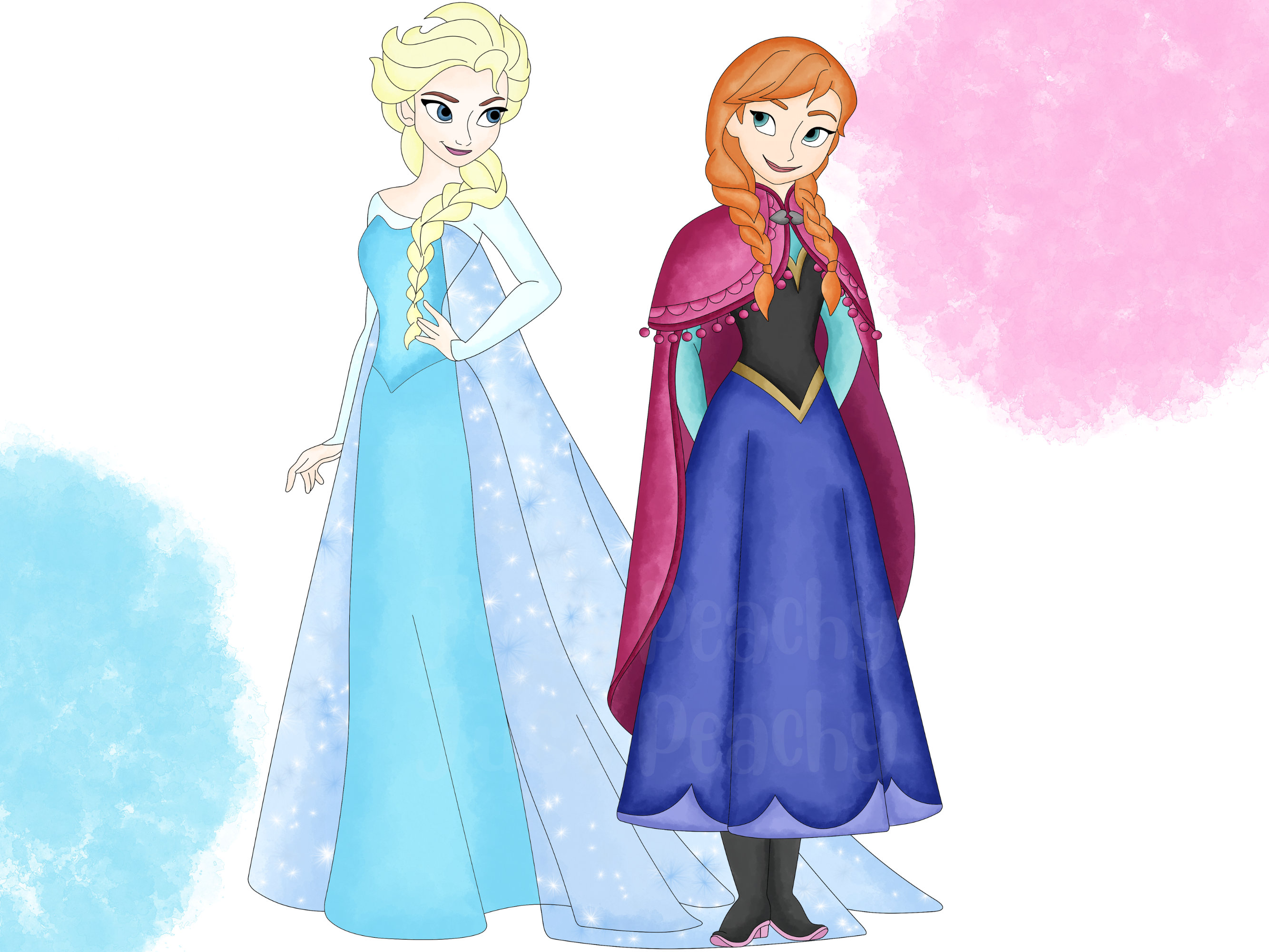 Frozen Hand Drawn Watercolor Clipart Set, PNG, High Resolution ...