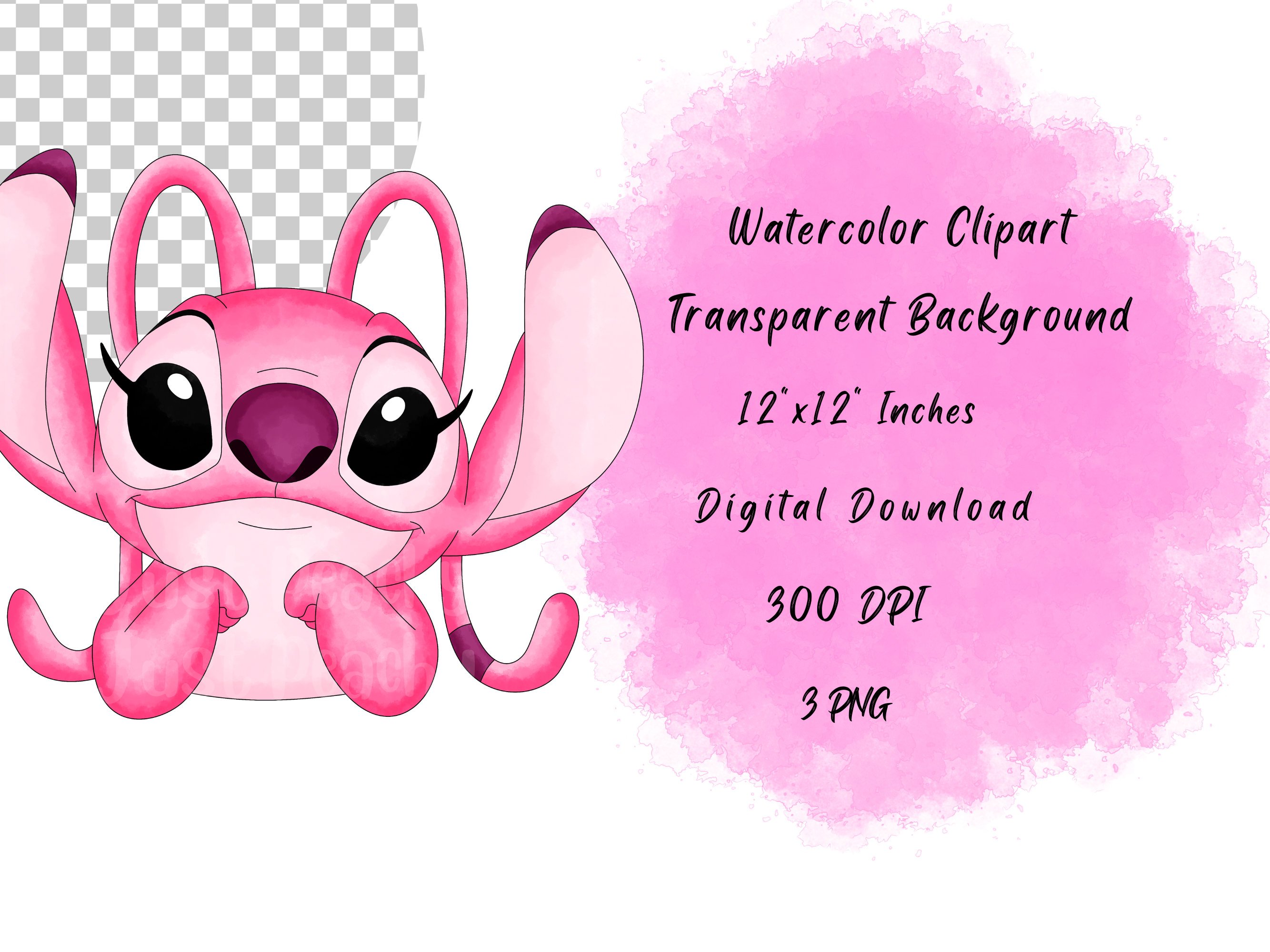 Angel Watercolor Clipart Set, Cute Cartoon, PNG, Transparent Background ...