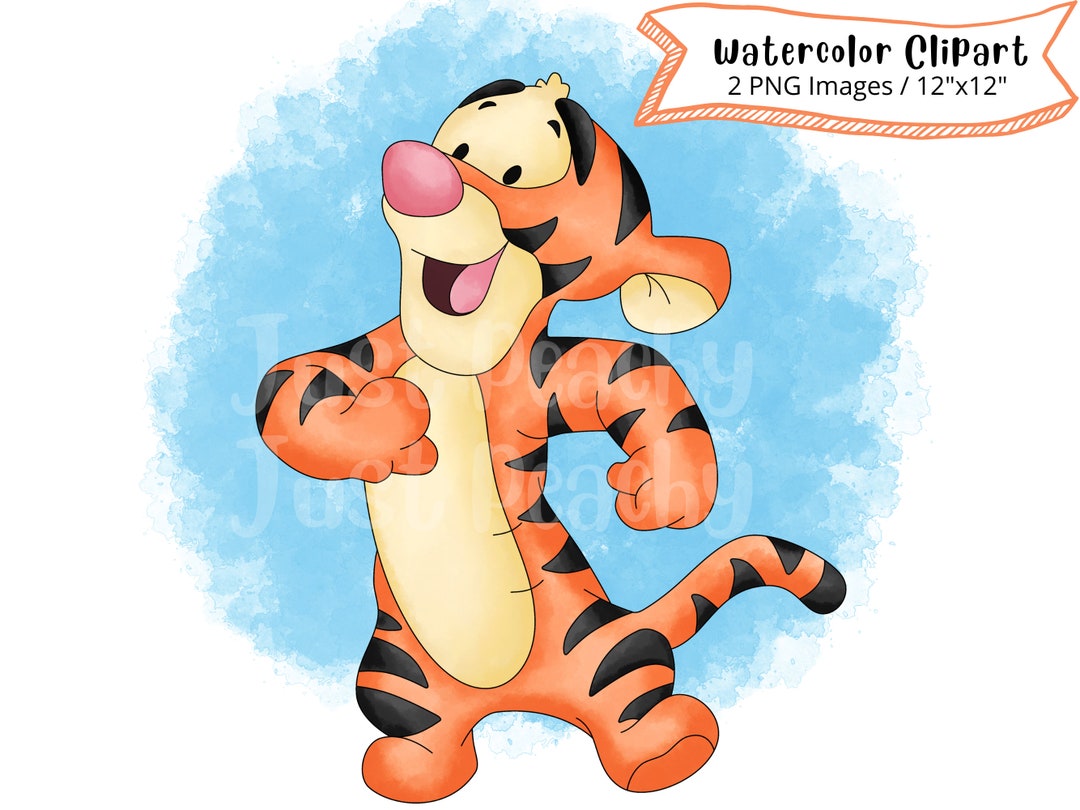 Baby Tigger, Winnie the Pooh Watercolor Clipart Set, Cute Cartoon ...