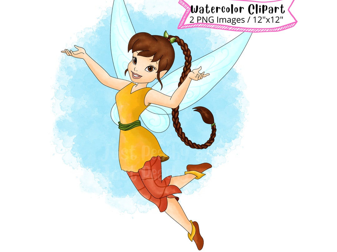 Fawn From Tinkerbell Hand Drawn Watercolor Clipart, Cute Cartoon, PNG ...