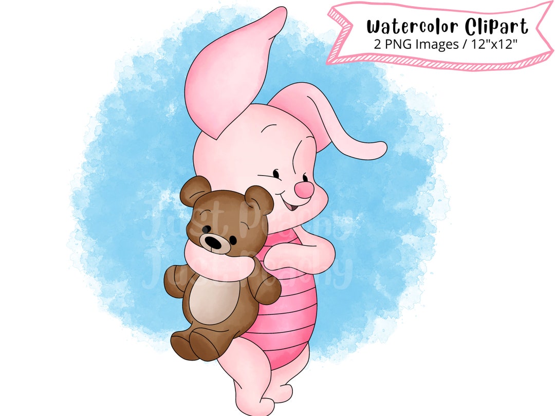 Piglet, Winnie the Pooh acuarela Clipart Set, dibujos animados lindo ...