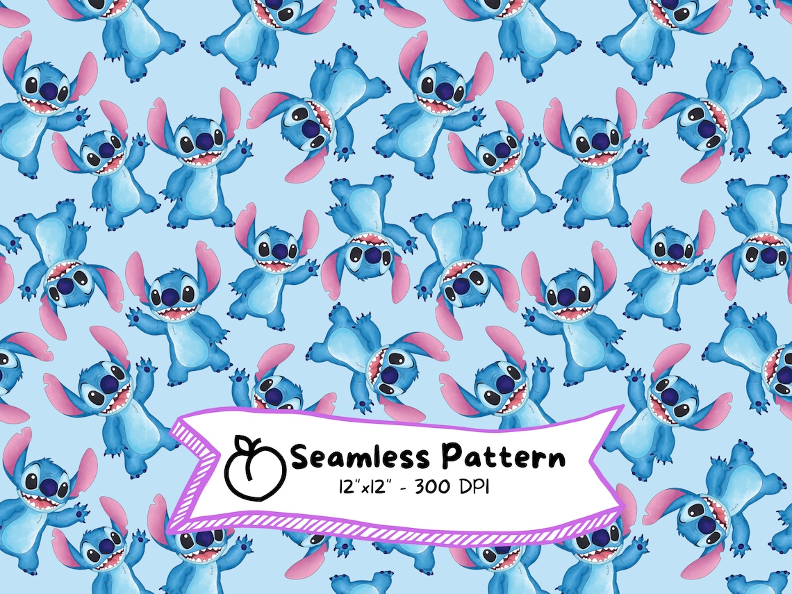 Stitch Seamless Pattern, Lilo and Stitch, Digital Download, Cute ...