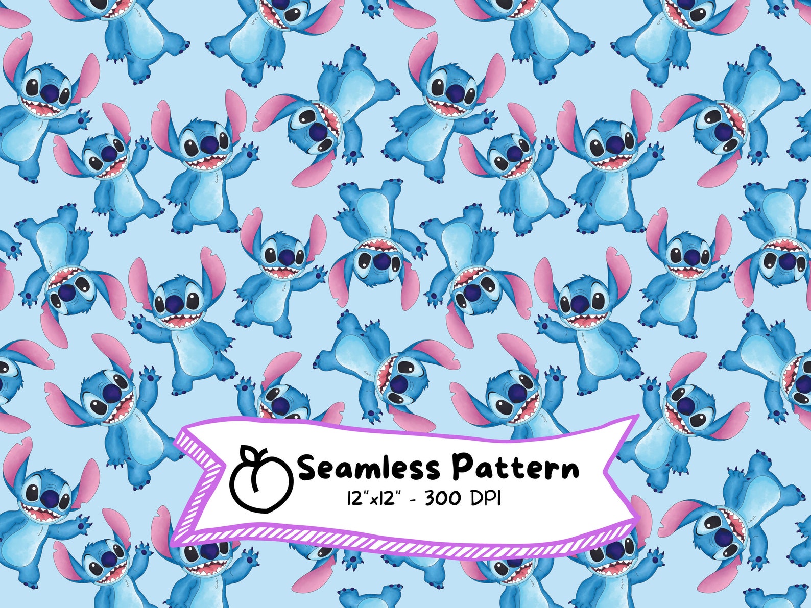 Stitch Seamless Pattern, Lilo and Stitch, Digital Download, Cute ...