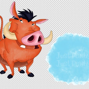 Pumba From Lion King Hand Drawn Watercolor Clipart Set, PNG, High ...