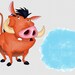 Pumba From Lion King Hand Drawn Watercolor Clipart Set, PNG, High ...