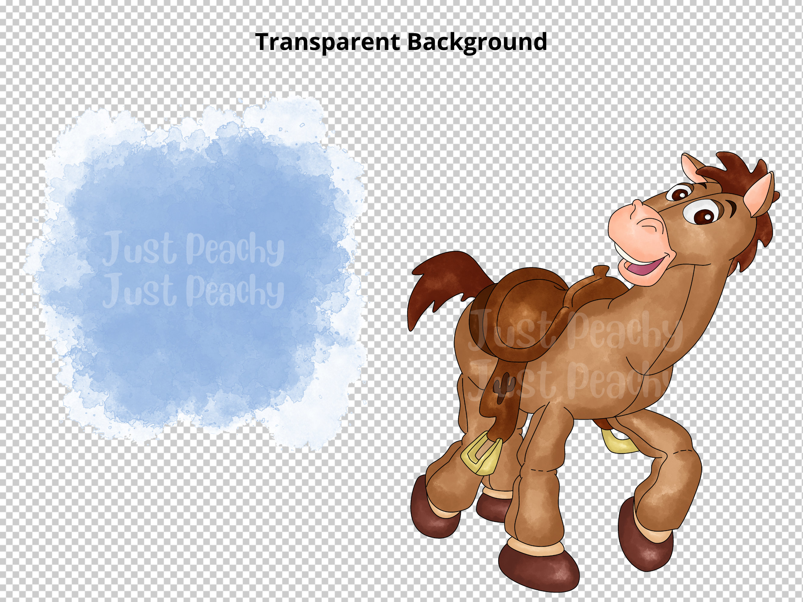 Bullseye Toy Story Watercolor Clipart: Cartoon Illustration (PNG) - Etsy