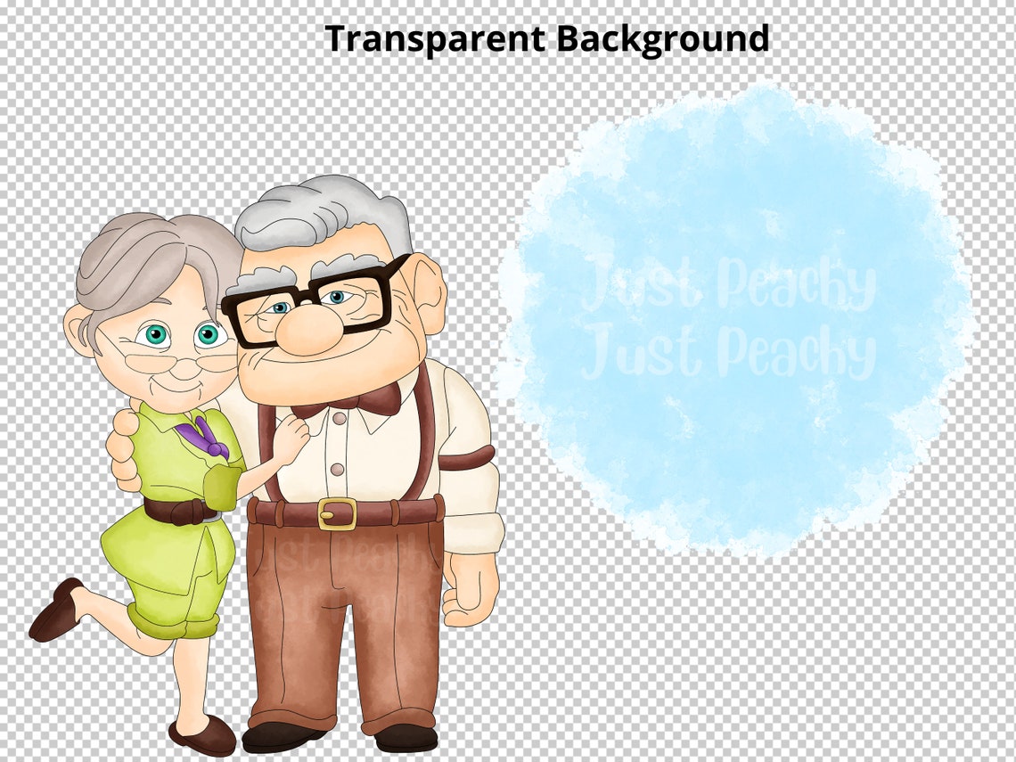Charl and Ellie From UP Hand Drawn Watercolor Clipart, PNG, High ...