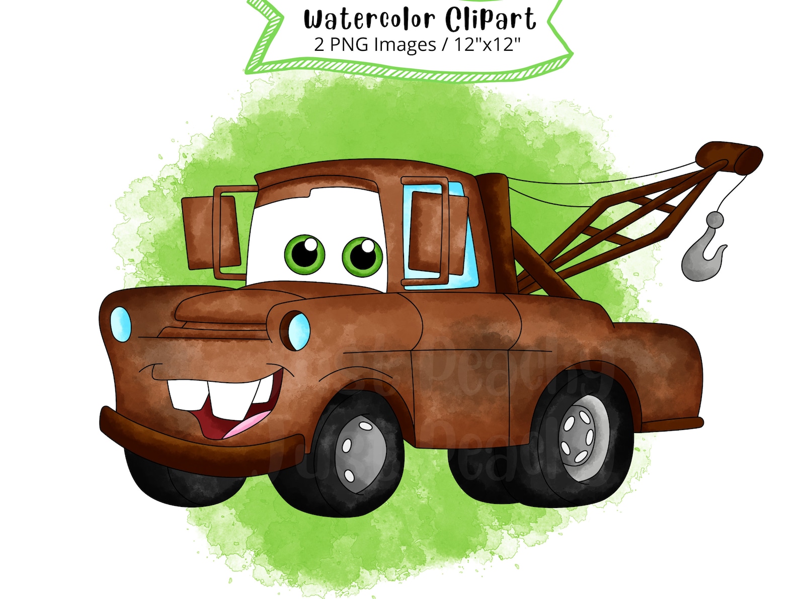Mater Cars Movie Watercolor Clipart: Cartoon PNG (digital Download) - Etsy