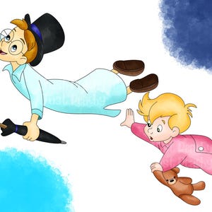 Peter Pan Watercolor Clipart Set, Cute Cartoon, PNG, High Resolution ...