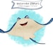 Mr Ray From Finding Nemo Watercolor Clipart, Cute Cartoon, Dory, Under ...
