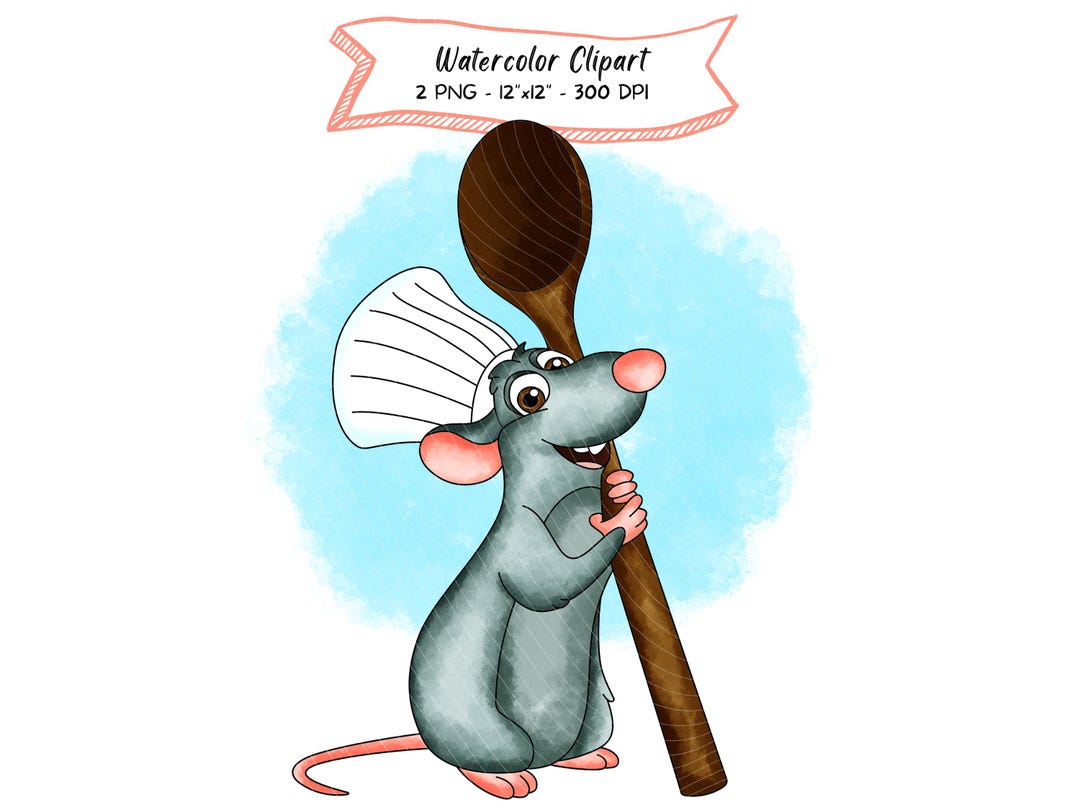Ratatouille Clipart, Watercolor PNG, Cartoon Movie, Remy - Etsy Canada